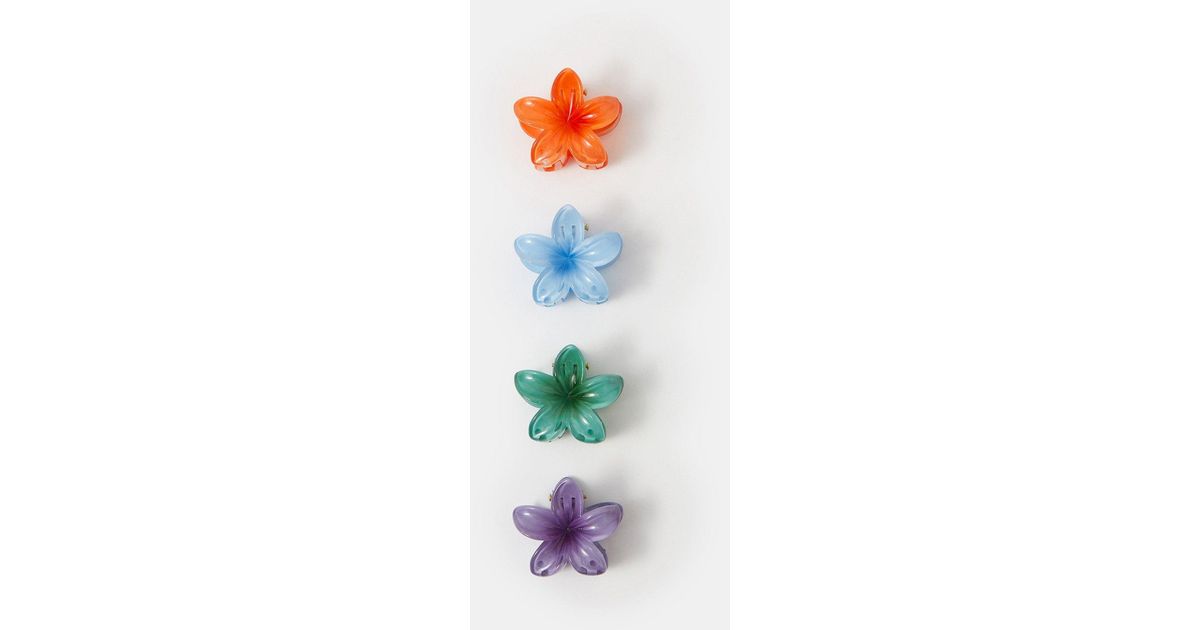 Accessorize 4-Pack Mini Flower Claw Clips in White | Lyst UK