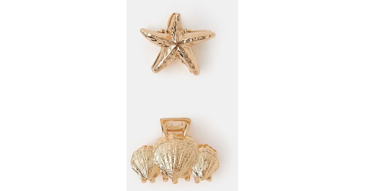 Accessorize 2-Pack Metal Shell & Starfish Claw Clips in White | Lyst UK