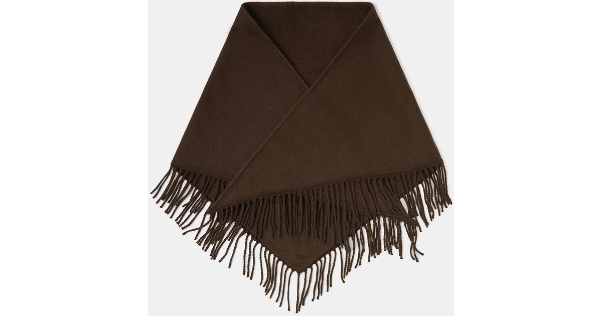 Accessorize Large Tassel Knit Triangle Scarf in Brown | Lyst UK