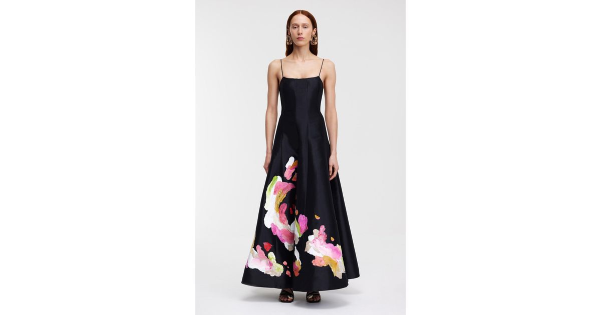 Acler Samstone Print Maxi Dress in White | Lyst UK