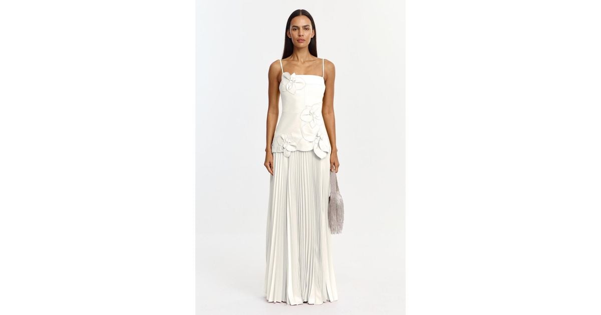 Acler Avision Maxi Dress For Polyester in White | Lyst