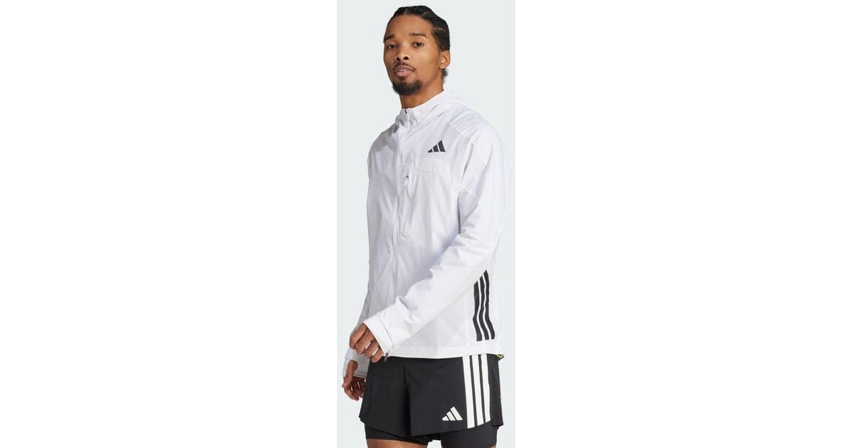 adidas Adizero Running Jacket in White for Men | Lyst UK