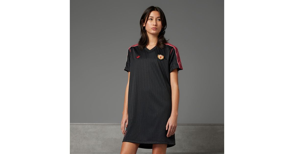 adidas Manchester United Terrace Icons Dress in Black | Lyst UK