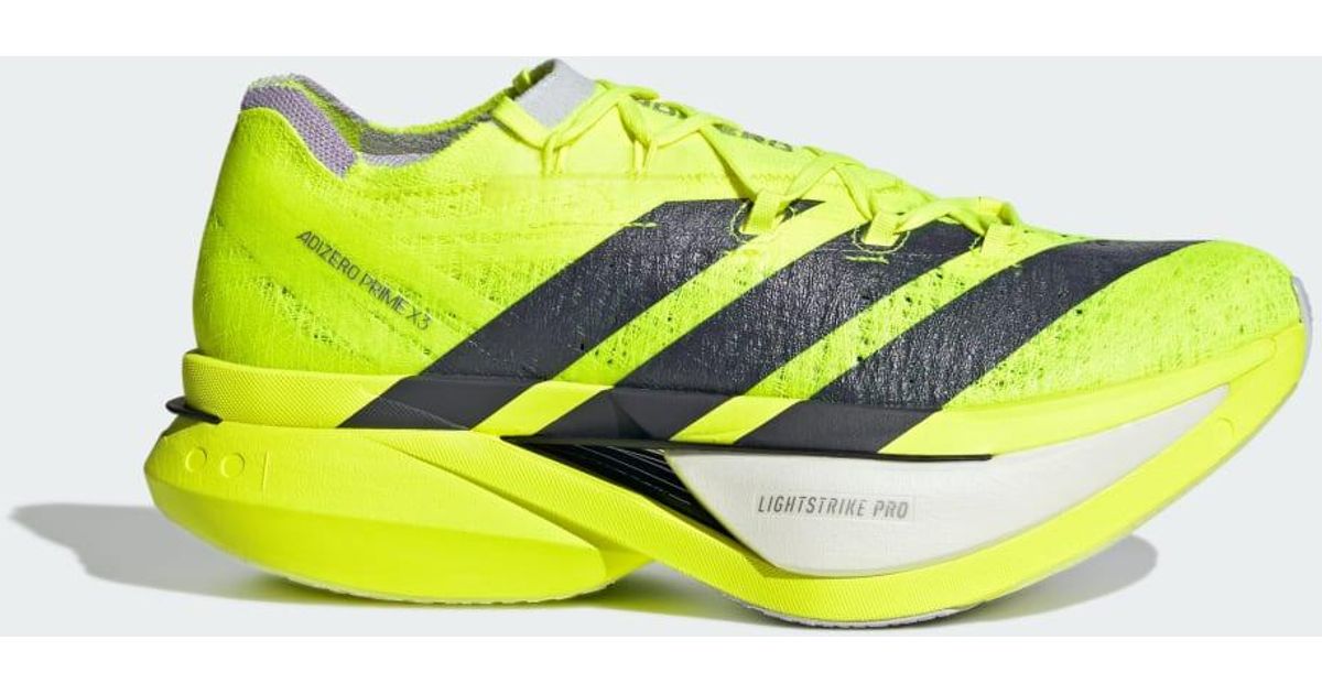 adidas Adizero Prime X3 Strung Shoes in Yellow | Lyst UK
