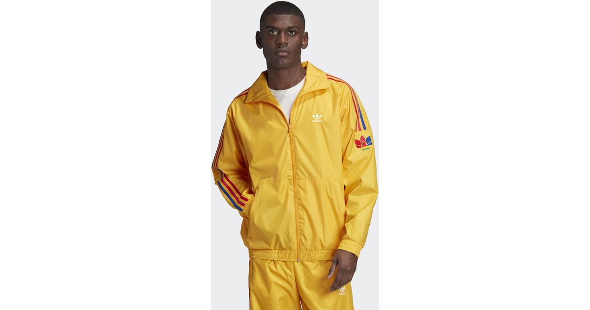 adidas 3d Trefoil 3-stripes Track Top in Yellow for Men | Lyst UK