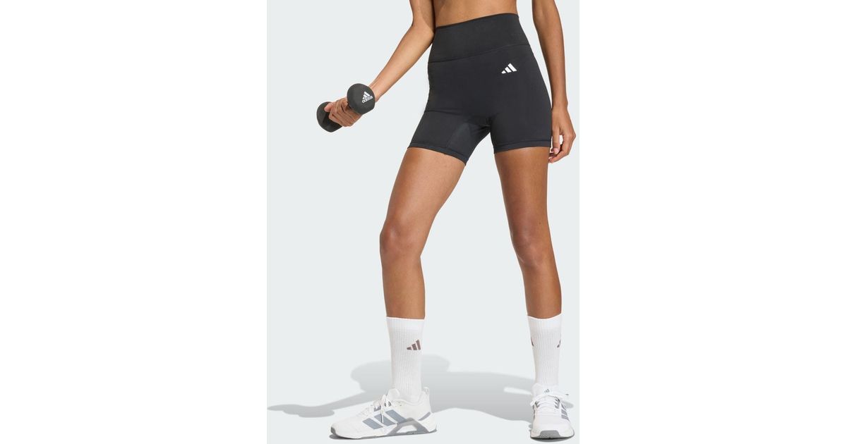 adidas Optime Essentials Workout Short Leggings in Blue | Lyst UK