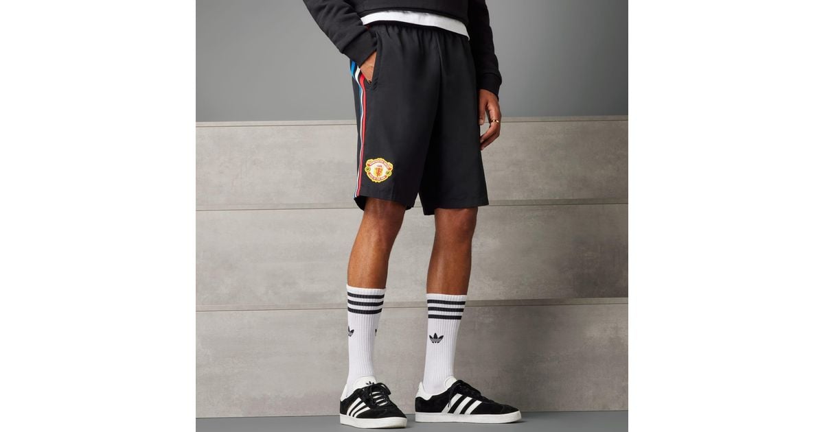 adidas Manchester United Stone Roses Originals Shorts in Black for Men ...