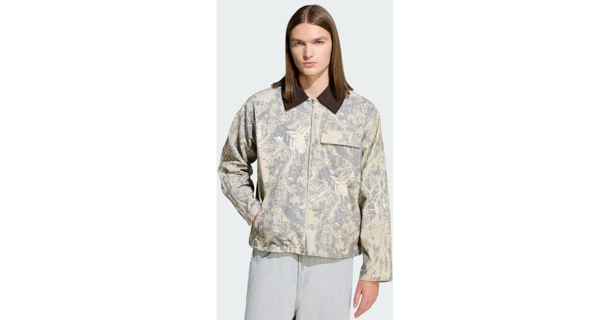 adidas Originals Workwear Canvas Jacket in Grey for Men | Lyst UK