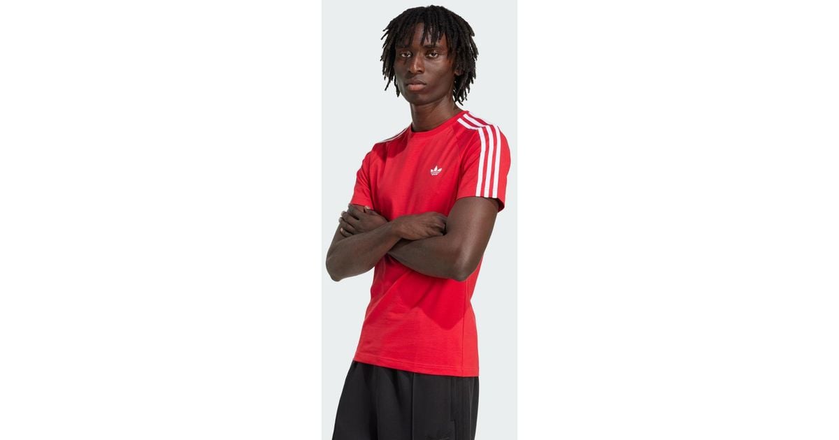 adidas Originals Adicolor Trefoil Tight T-Shirt in Red for Men | Lyst UK