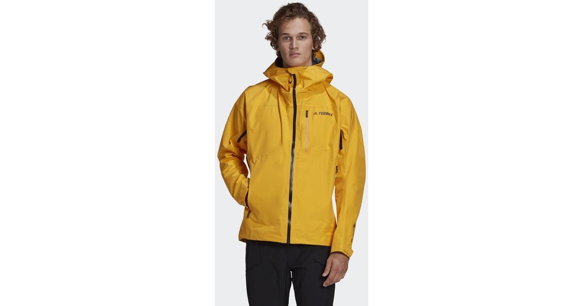 adidas Terrex Techrock Gore-tex Pro Jacket in Yellow for Men | Lyst UK