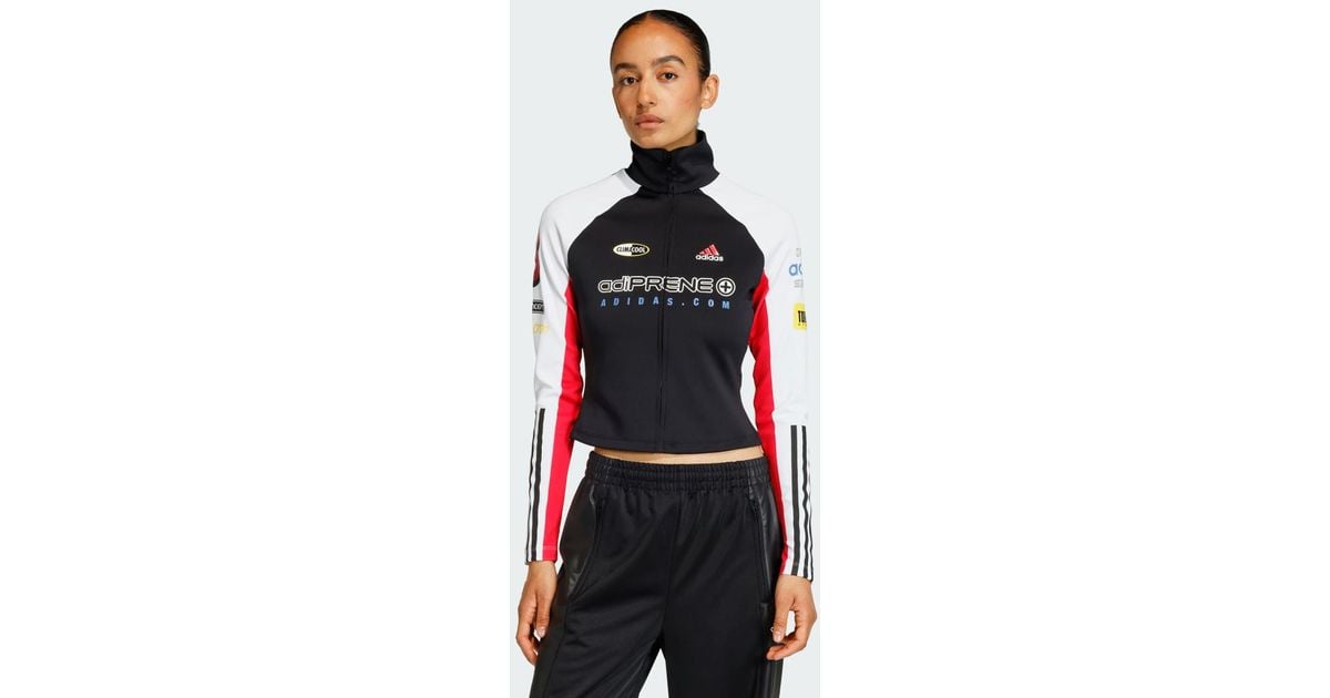 adidas Teamgeist Slim Full Zip Long-Sleeve Top in Red | Lyst UK