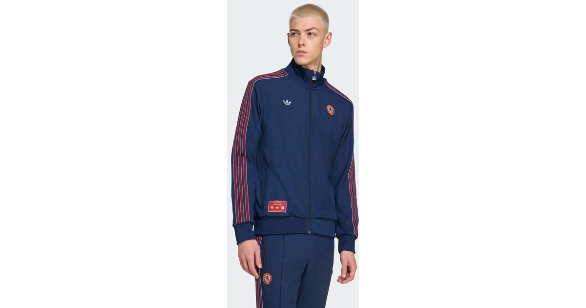 adidas Aston Villa Fc Terrace Icons Track Top in Blue for Men | Lyst UK