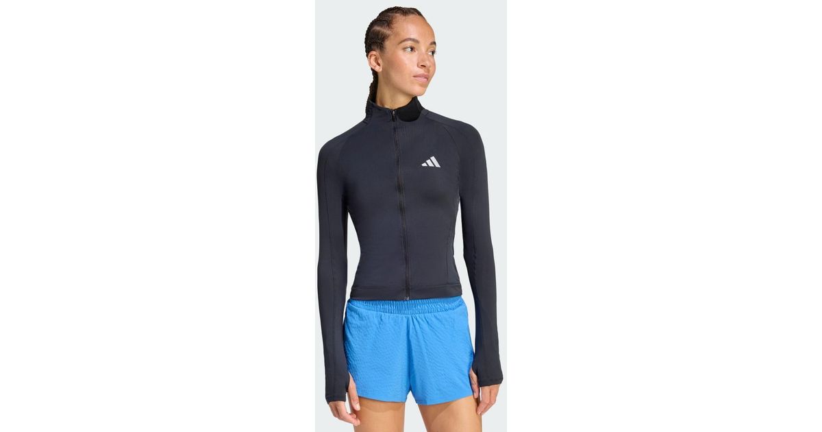 adidas Adi365 Seasonal Running Jacket in Blue | Lyst UK