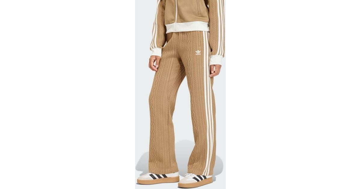 adidas Originals Knit Classic Track Trousers in Natural | Lyst UK