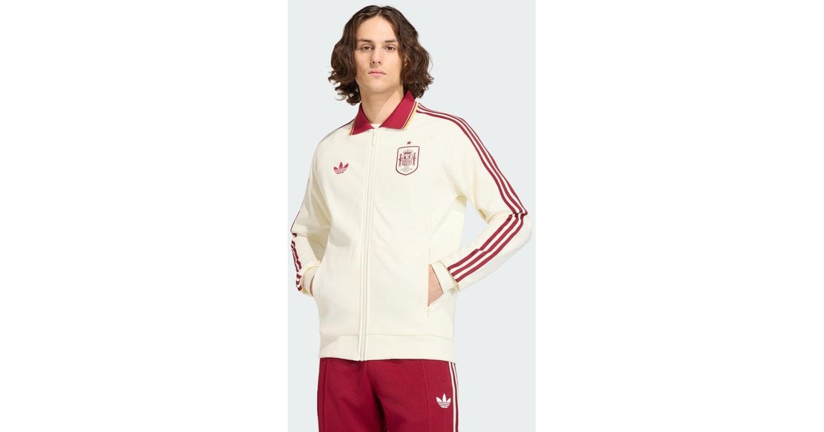 adidas Spain Away Anthem Jacket in Red for Men | Lyst UK