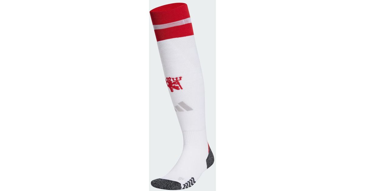 adidas Manchester United 24/25 Home Socks in White for Men | Lyst UK