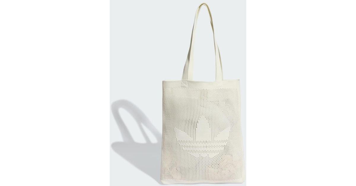 adidas Crochet Tote Bag in White | Lyst UK