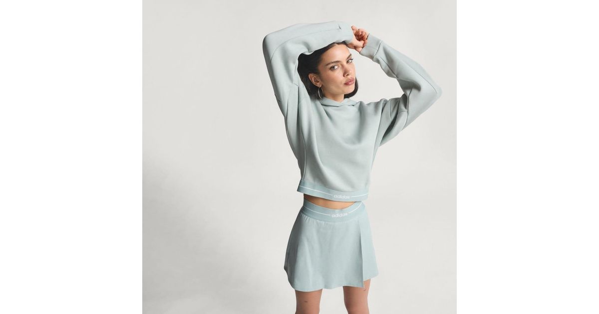 adidas Hyperglam Cropped Hoodie in White | Lyst UK