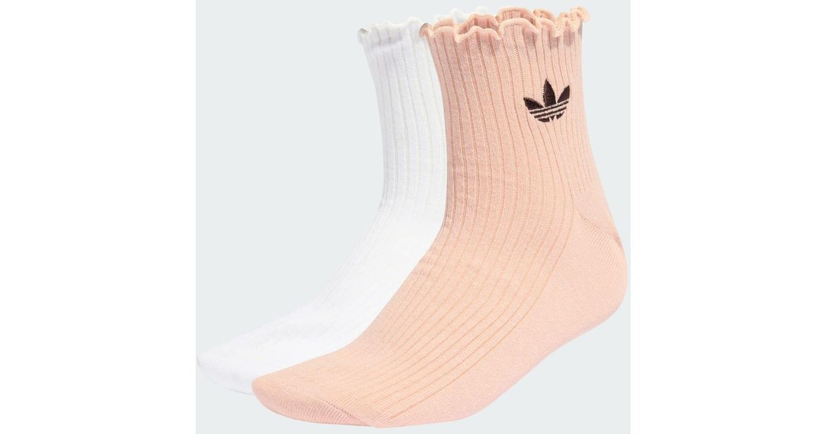 adidas Ruffle Quarter Socks in Natural | Lyst UK