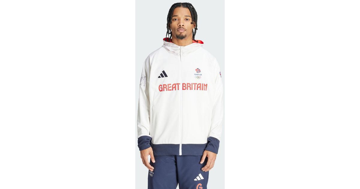 adidas Team Gb Podium Jacket in White for Men | Lyst UK