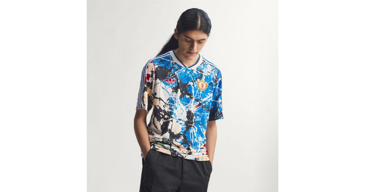 adidas Manchester United Stone Roses Jersey in Blue for Men | Lyst UK
