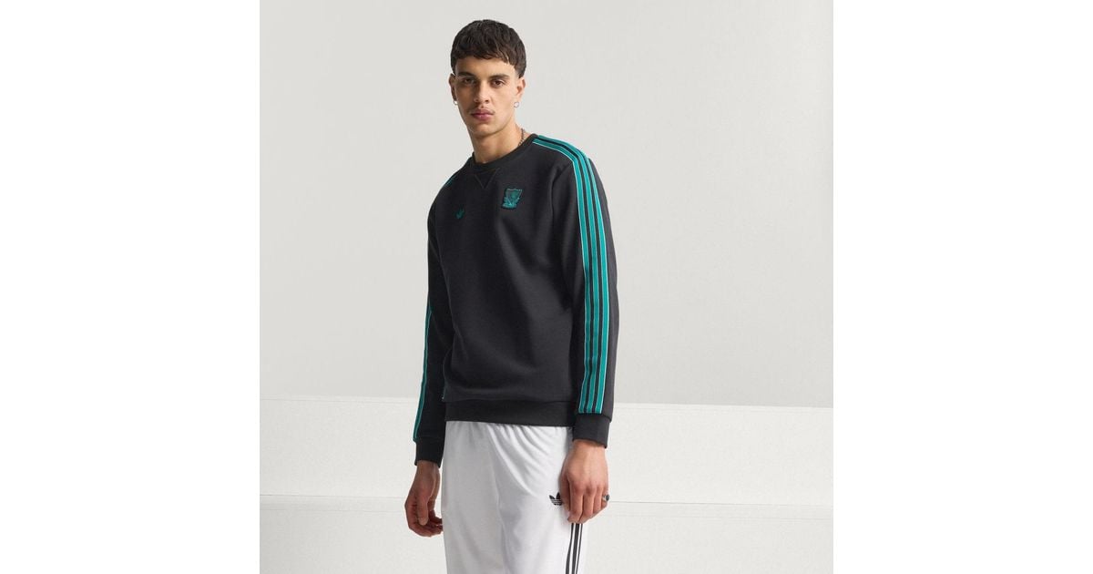 adidas Liverpool Fc Terrace Icons Sweatshirt in Blue for Men | Lyst UK