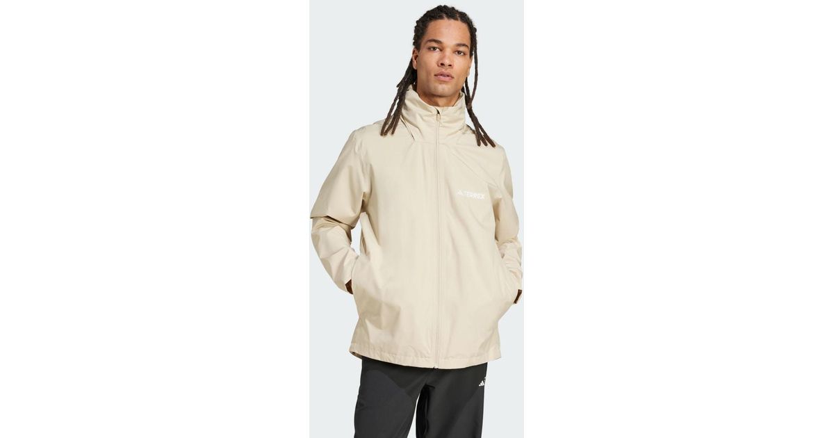 adidas Multi Essentials 2L Rain Jacket in Natural for Men | Lyst UK
