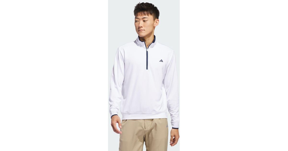 adidas Lightweight Half-Zip Top in White for Men | Lyst UK