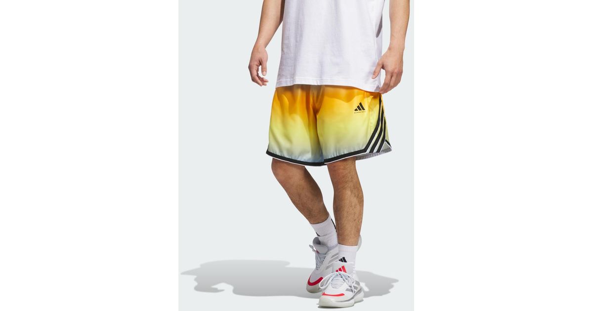 adidas Crazylite All Over Printed Basketball Shorts in Yellow for Men ...