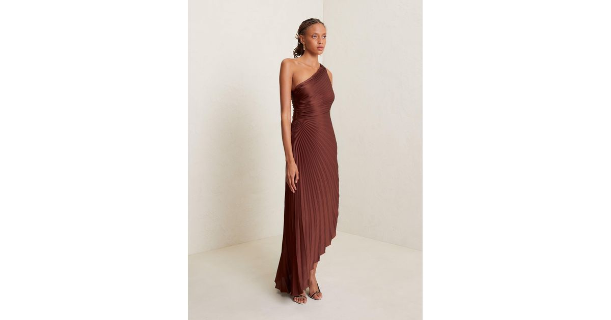 A.L.C. Delfine Satin Pleated Dress | Lyst