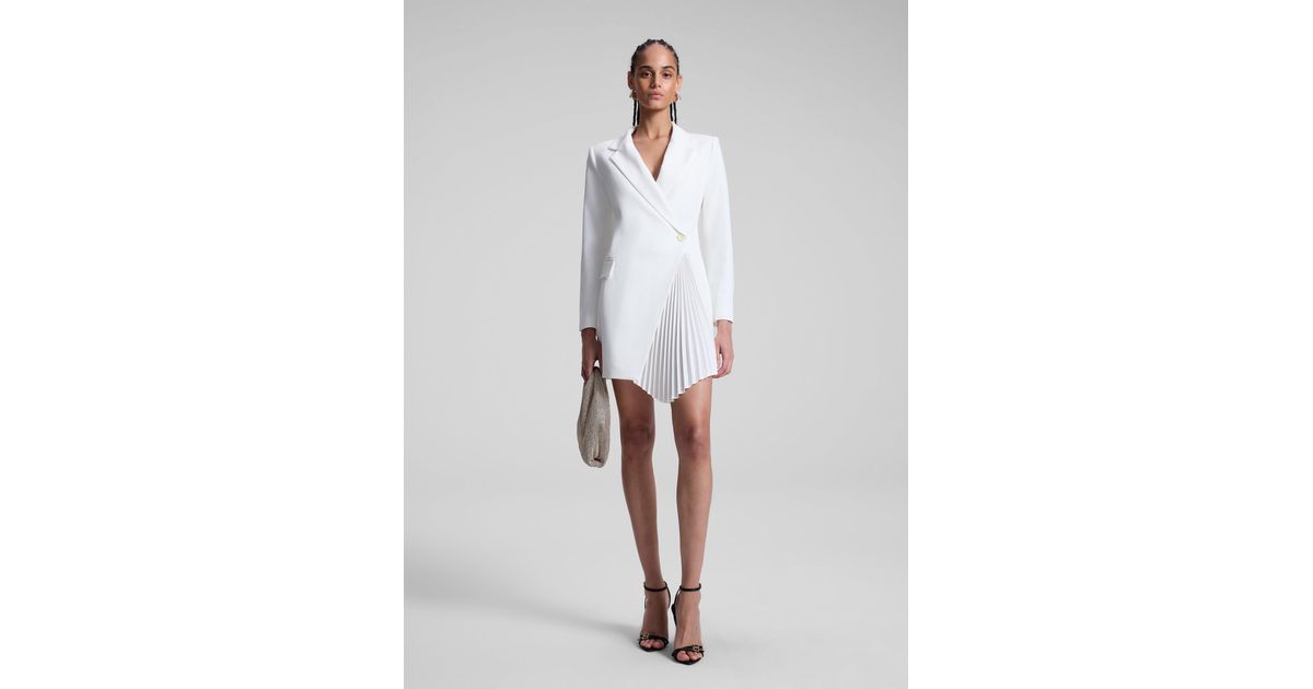 A.L.C. Juliet Pleated Blazer Dress in White | Lyst