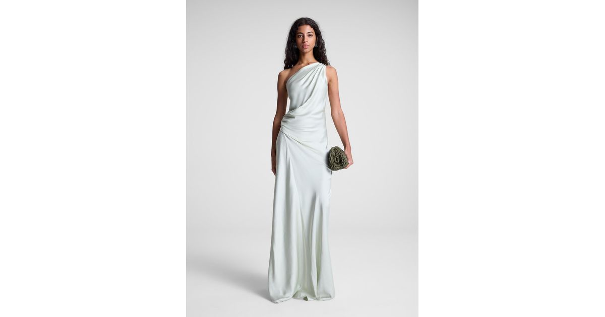 A.L.C. Aster Satin One Shoulder Gown in White | Lyst