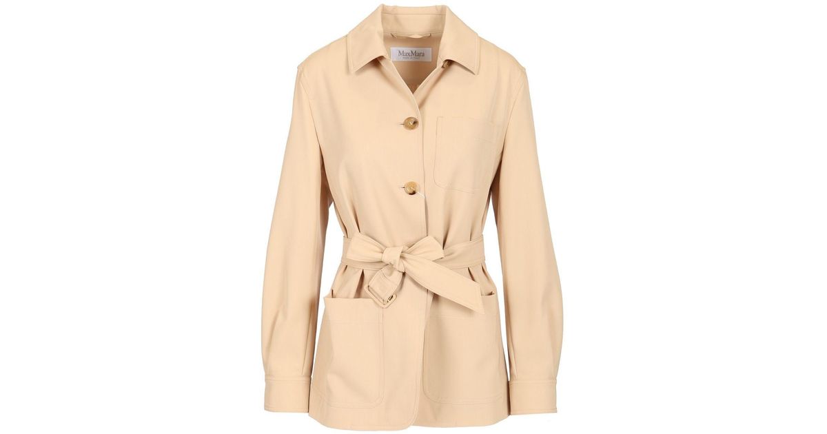 Max Mara Short Safari Jacket in Natural | Lyst