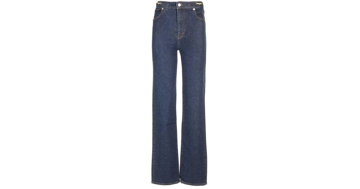 Frame X Ritz "the Ritz Ruler" Straight Leg Jeans in Blue | Lyst