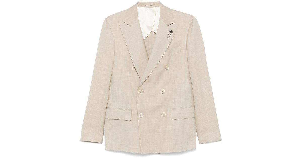 Lardini "iconic" Wool And Silk Jacket in Natural for Men | Lyst