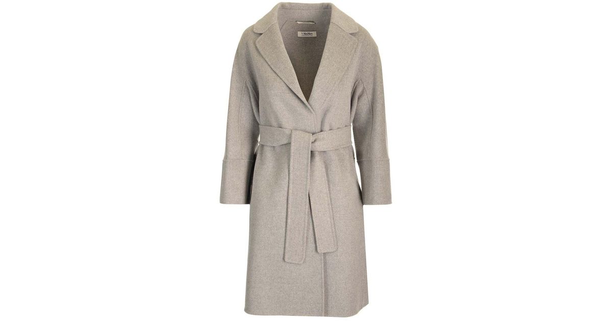 Max Mara "arona" Unlined Wool Coat in Gray | Lyst