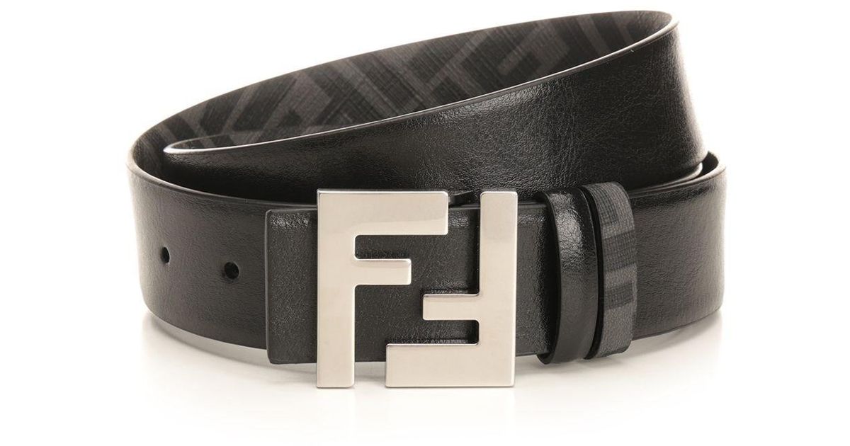 Fendi Reversible Jacquard Belt in Black | Lyst