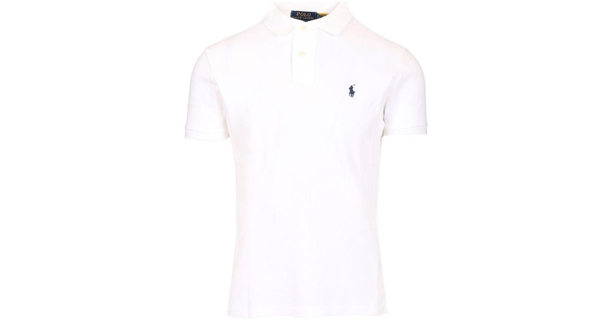 Polo Ralph Lauren Cotton Jersey Polo Shirt in White for Men | Lyst