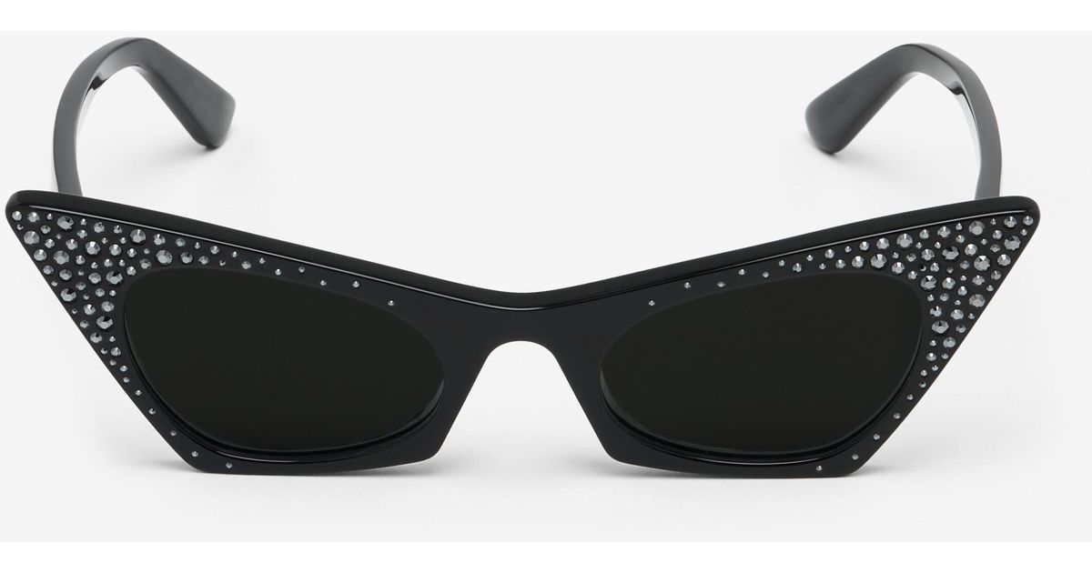 McQueen Spike Cat-Eye Sunglasses in Black | Lyst
