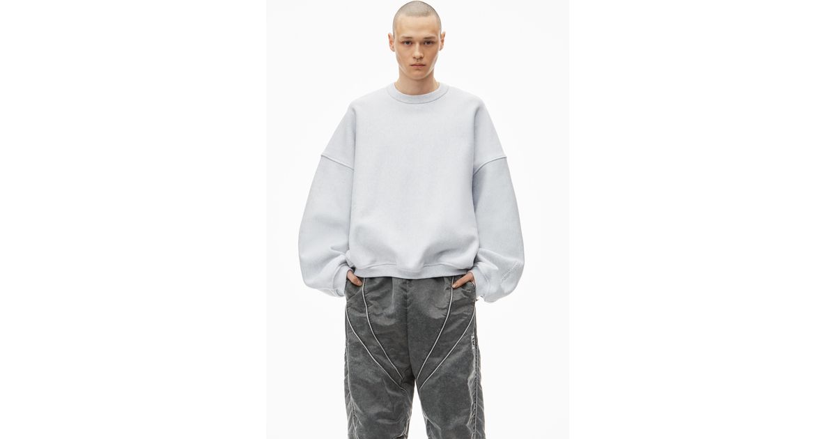 Alexander Wang Logo Embroidered Oversized Sweatshirt In Cotton in Gray ...