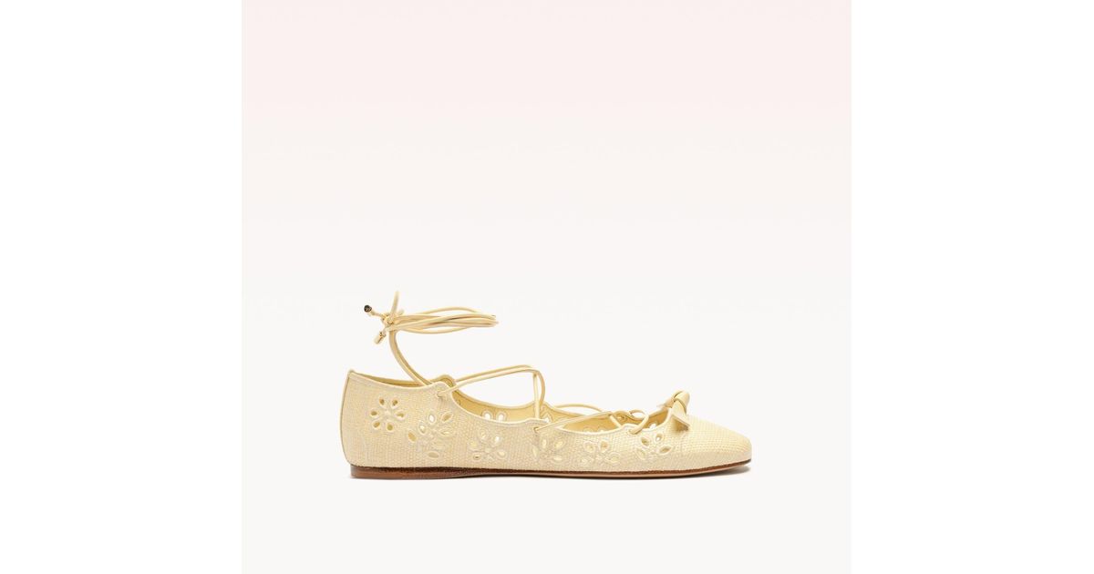 Alexandre Birman Slim Clarita Embroidery in Natural | Lyst
