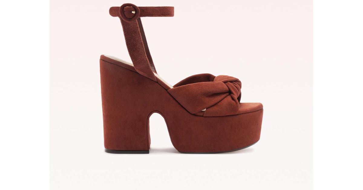Alexandre Birman Sofia Platform Brickwood in Red | Lyst