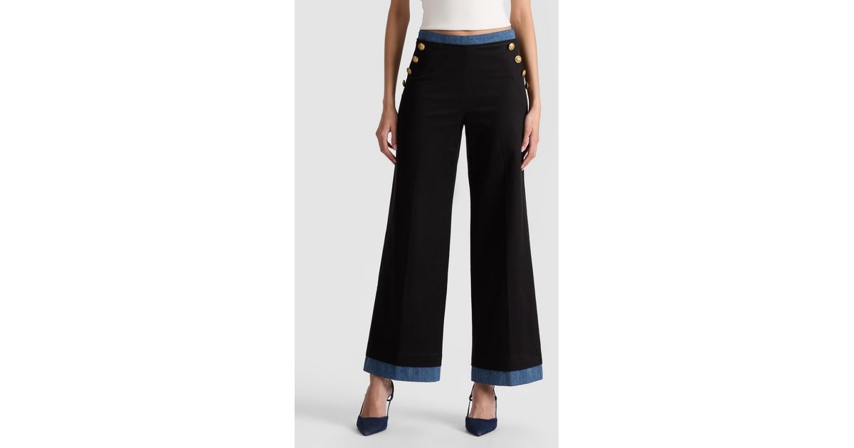 Alice + Olivia Narin Cropped Pant in Black | Lyst