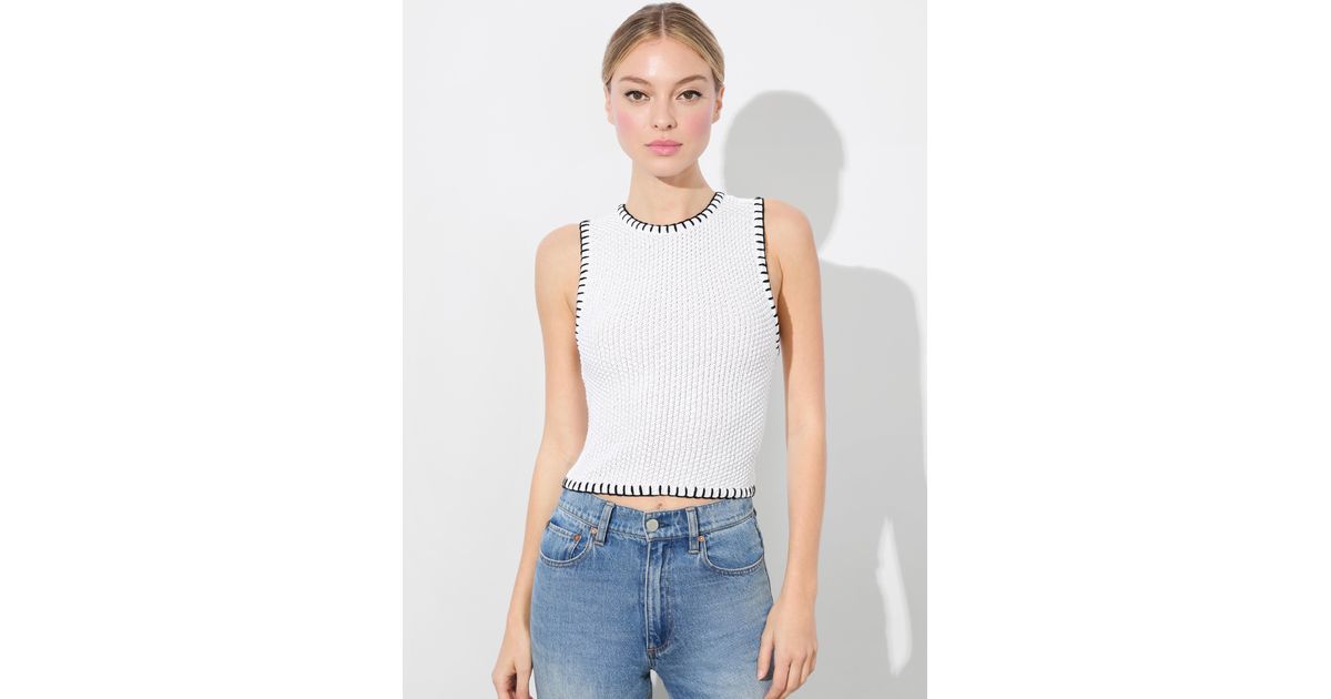Alice + Olivia Amity Tank in White | Lyst