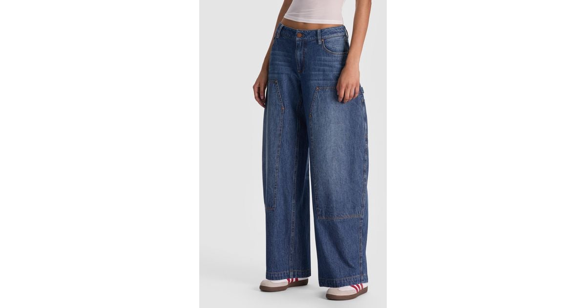 Alice + Olivia Andie Carpenter Barrel Jean in Blue | Lyst
