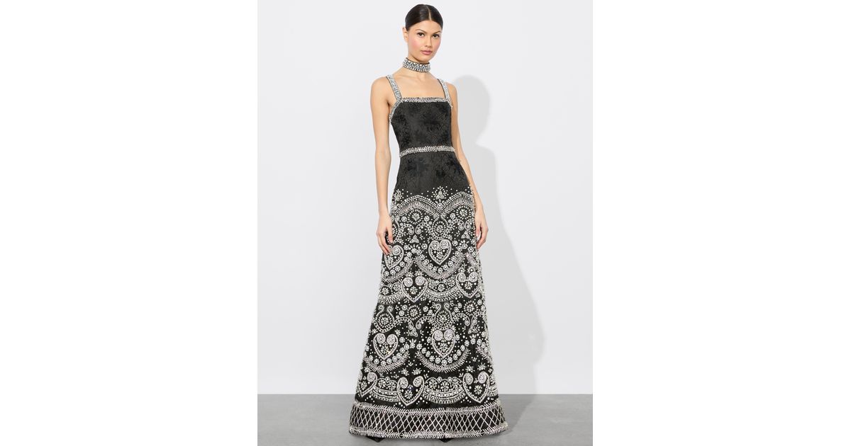 Alice + Olivia Paige Maxi Gown in White | Lyst