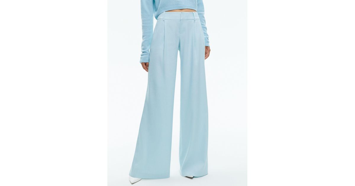 Alice + Olivia Eric Low Rise Pants in Blue | Lyst