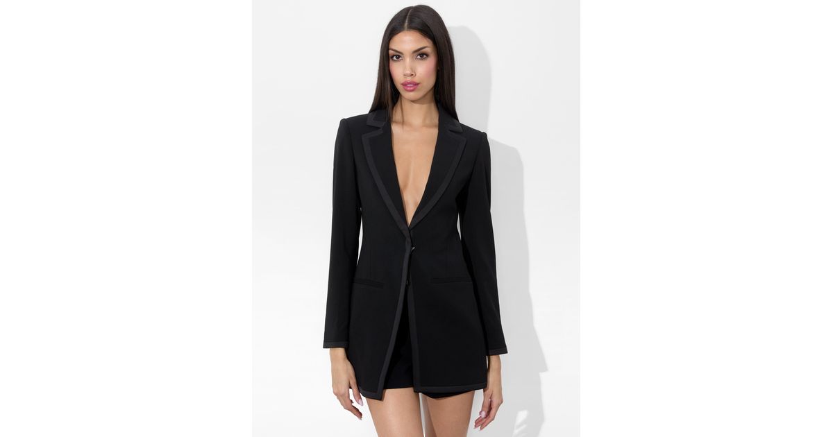 Alice Olivia Mya Fitted Blazer In Black Lyst