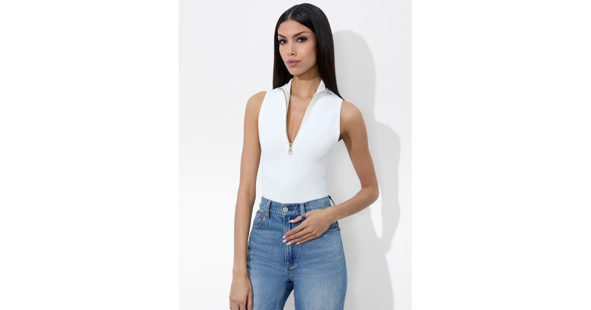 Alice + Olivia Leighton Reversible Tank in White | Lyst