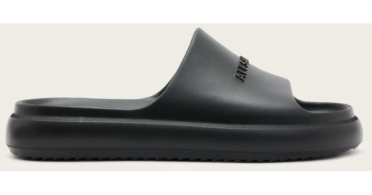 AllSaints Dune Slip On Logo Slides in White for Men | Lyst UK